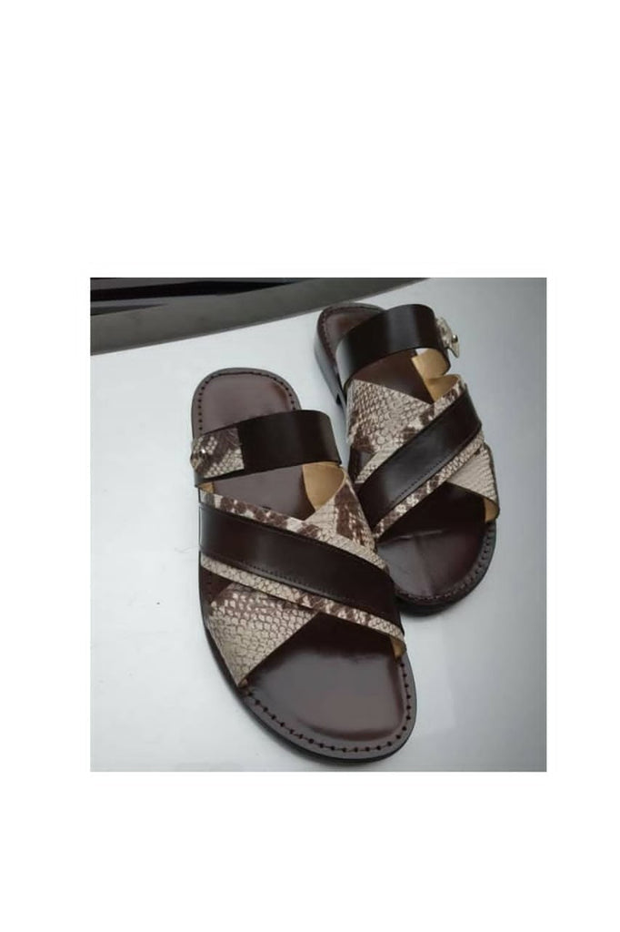 KENN BANKS PYTHON SKIN LEATHER SLIPPERS – NaijaFootStore